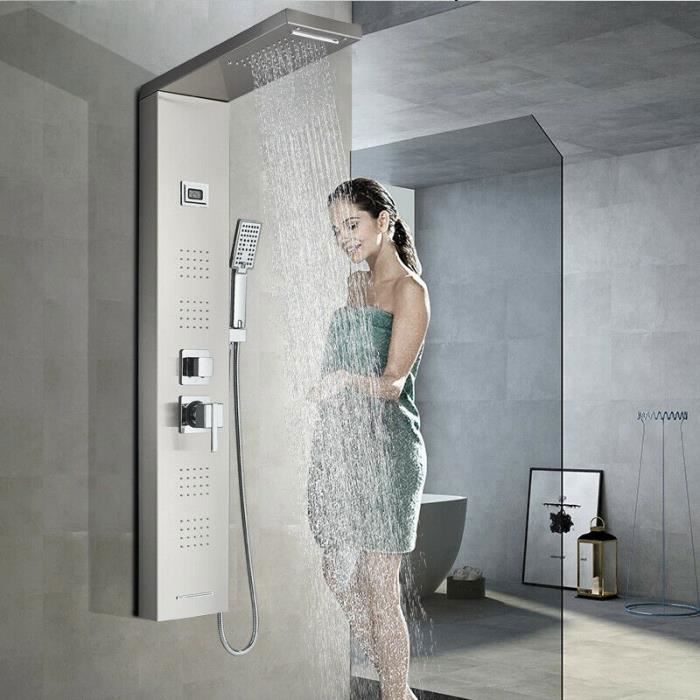 Colonne Douche Hydromassante Panneau de Douche Acier Inox avec Buses de ...