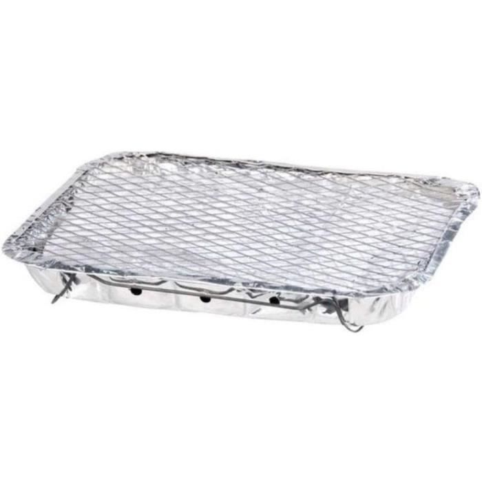 Barbecue jetable-Charbon inclus-XXL-Grand format-Aluminium-Avec support ...