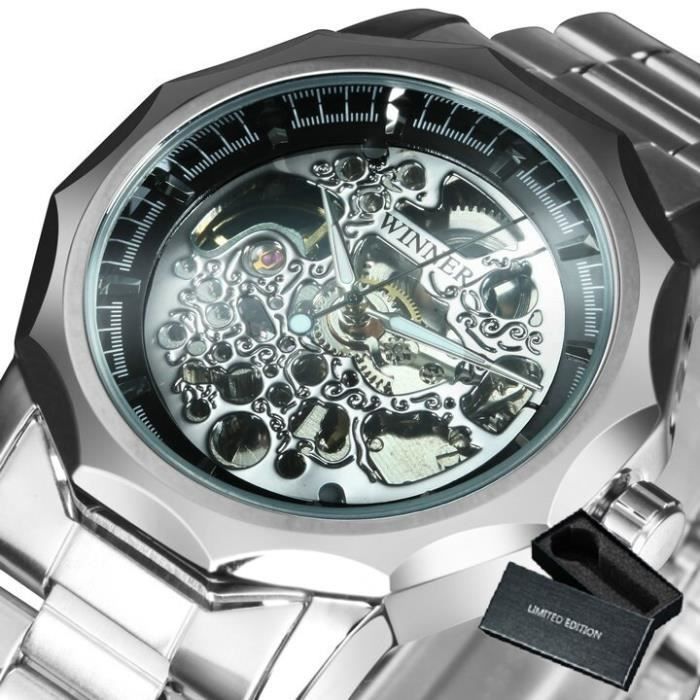 Montre mécanique automatique de luxe pour hommes en acier - Marque ...