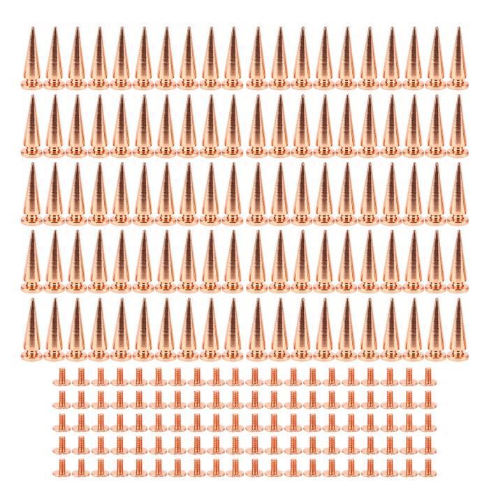 Duokon Cone Spike Stud Metal Screw Punk Cone Spikes Studs, 100 Set Cone ...