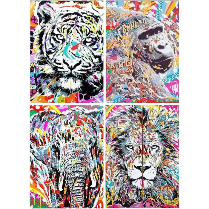 Lot De 4 Diamond Painting Abstrait 30X40 Cm Peinture Numero Adulte ...