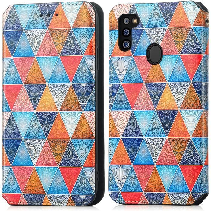 Coque Samsung Galaxy M21 2021 Blocage RFID Cuir Flip Wallet Cover à ...