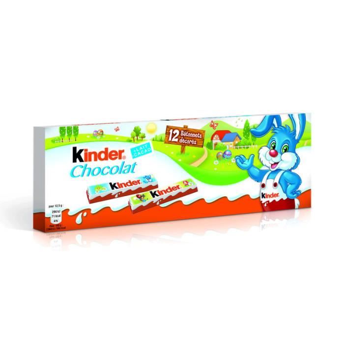 KINDER Barette chocolat x12 bâtonnets 150g - Cdiscount