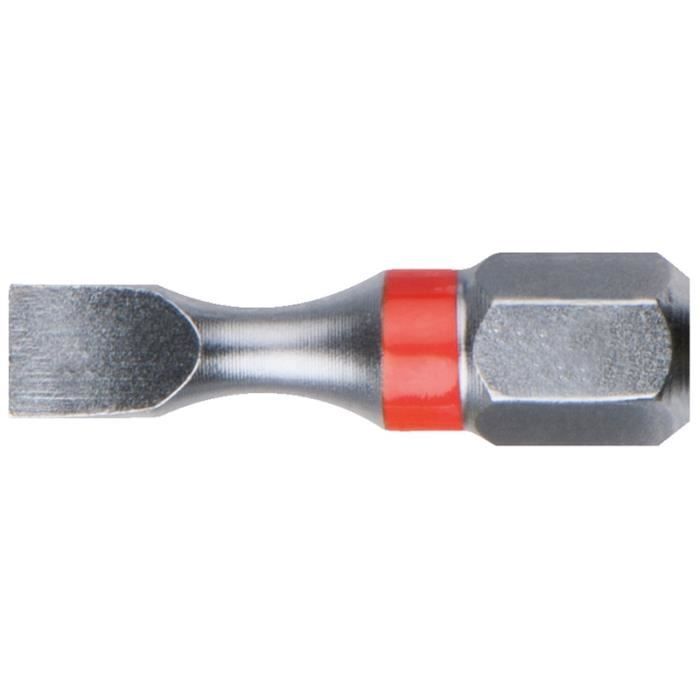 Boite de 5 embouts de vissage à code couleur TORSIONpower® - L. 25 mm - 1/4'' - Fente - 5 mm ...