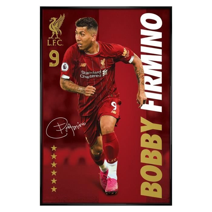 Maxi Poster 61 x 91,5 cm cadre noir brillant Bobby Firmino de Liverpool ...