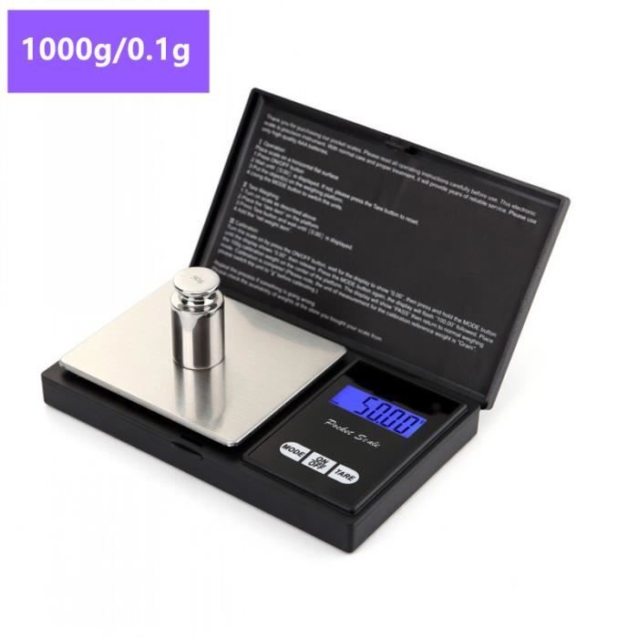 200g-500g 0.01g 1kg-0.1g Balance de cuisine numérique bijoux or équilibre poids gramme poche LCD ...