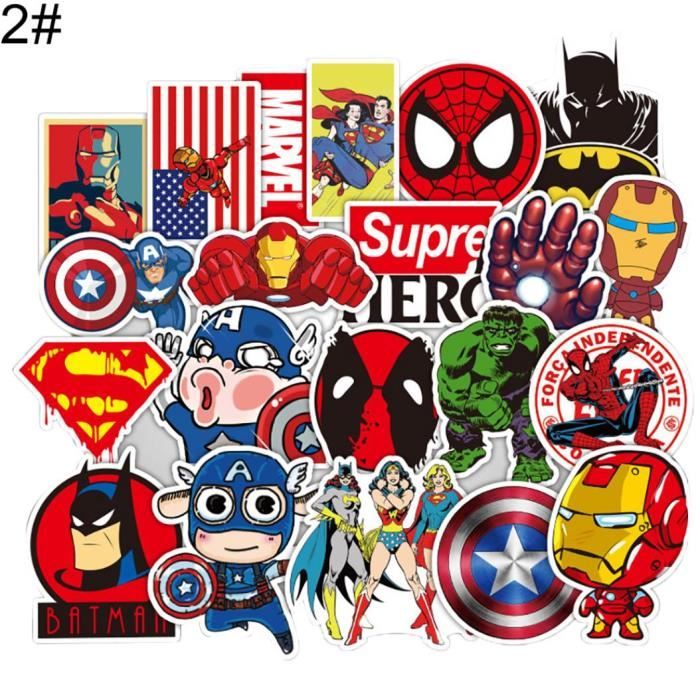 1496294 50 Pcs Étanche Marvel Super Hero Valise Valises Etuis De Bagage ...