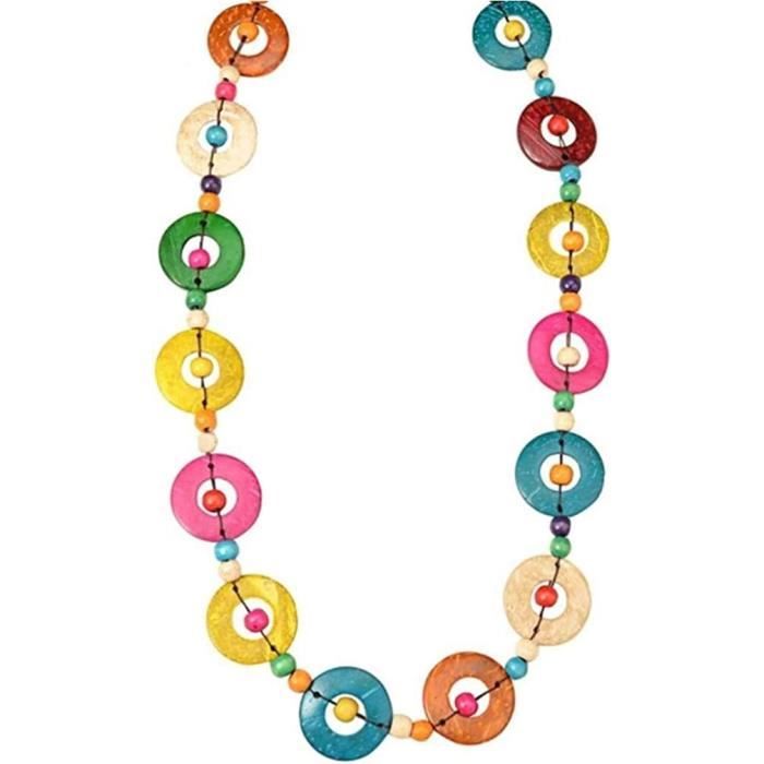 Amosfuoho Collier de Perles eois Déclaration Style Bohème Long Collier ...