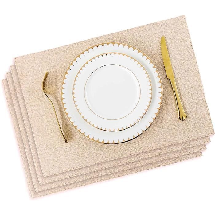 Weldomcor Sets de Table en Jute, Sets de Table Lot de 4 Toile de Jute ...