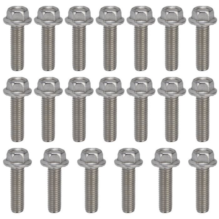 Tbest boulon hexagonal grossier 20 pièces boulons à vis M10x1.5 A2‑70 ...