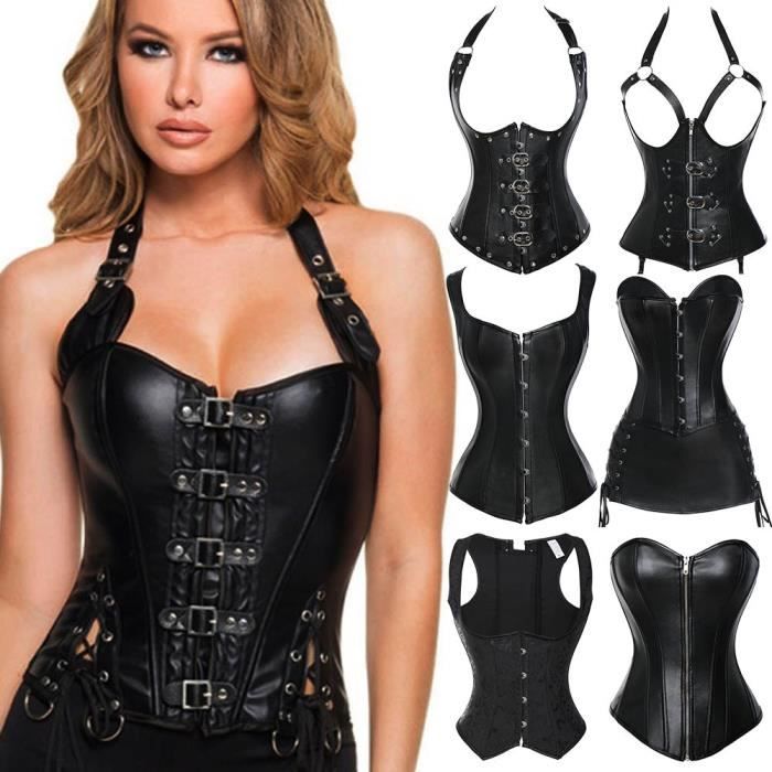 Miss Moly Steampunk Gothique Corset Bustier Acier Désossé Cuir Taille