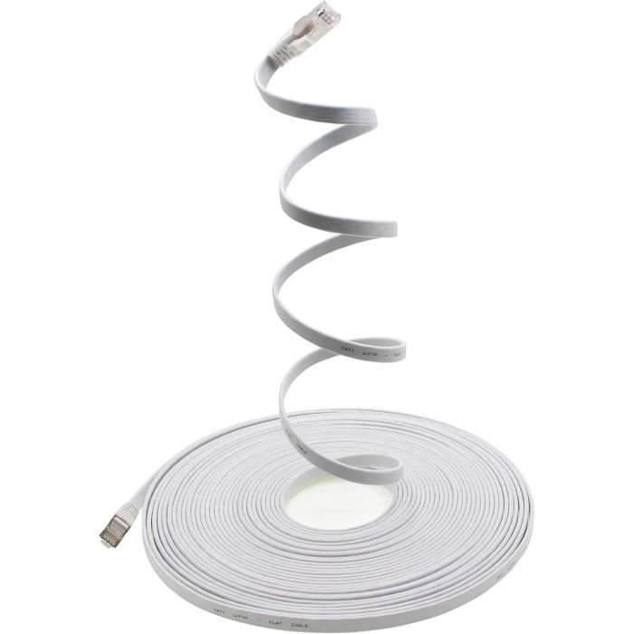 Câble réseau plat CAT.7 Ethernet Gigabit Lan Netzwerkkabel SET 10Gbit/s ...