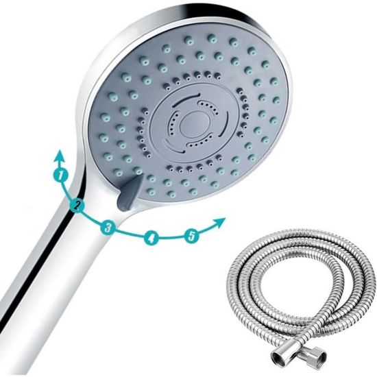 Pommeau de douche avec tuyau et support - Téléphone de douche avec ...