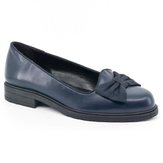 Babies en cuir bleu marine - Marque - Taille 39 - Talons bas et nœud ...