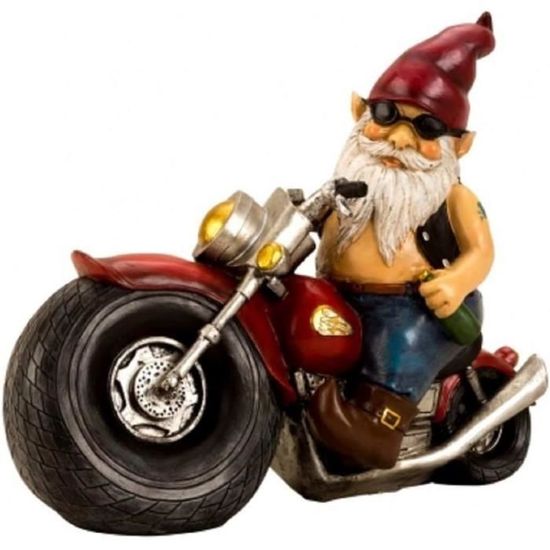 Nain de Jardin de Moto Multicolore Céramique 2 Pcs. culte de la Nain ...