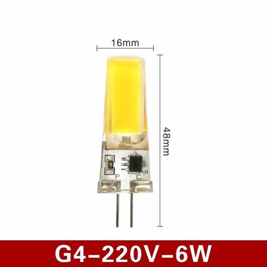 AMPOULE HALOGENE,G4 6W 220V-Cold white--Ampoule LED G4 G9 E14 3W 6W AC ...