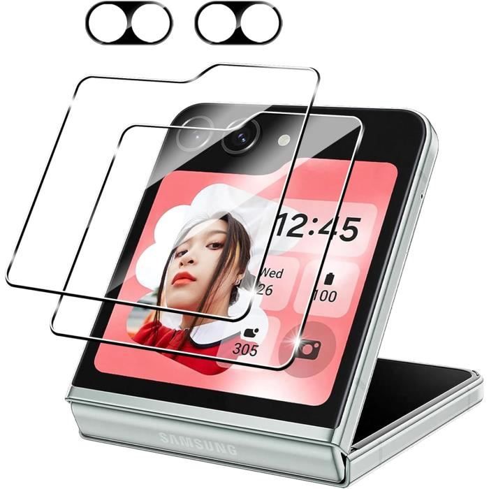 [4 Pièces] Verre Trempé pour Samsung Galaxy Z Flip 5,2 Pièces ...