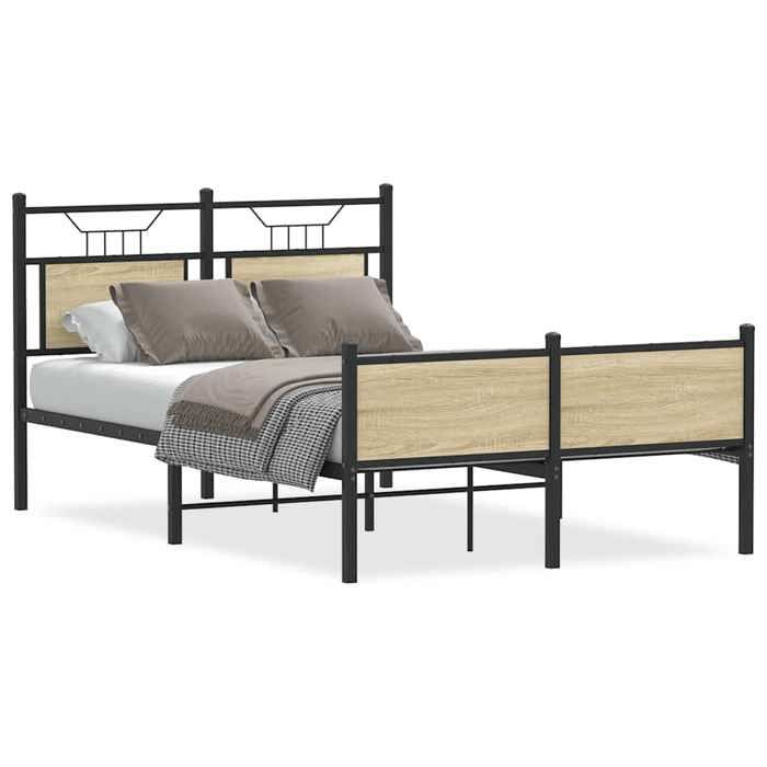 Lit Double Contemporain | Cadre de lit |sans matelas| chêne sonoma ...