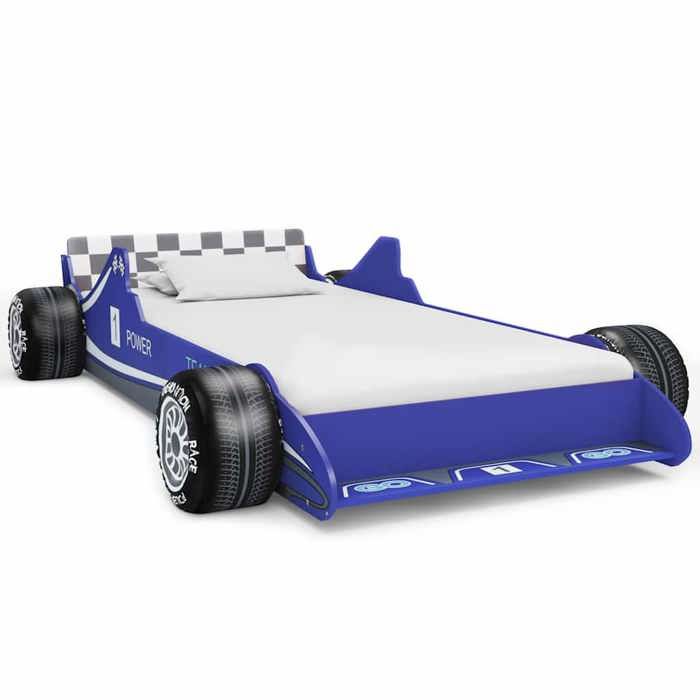 Lit voiture de course pour enfants - Happiness - 90x200 cm - Bleu ...