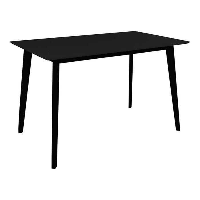 GRAM - Table Repas 120x70cm Noire Piètement Hévéa - Cdiscount Maison