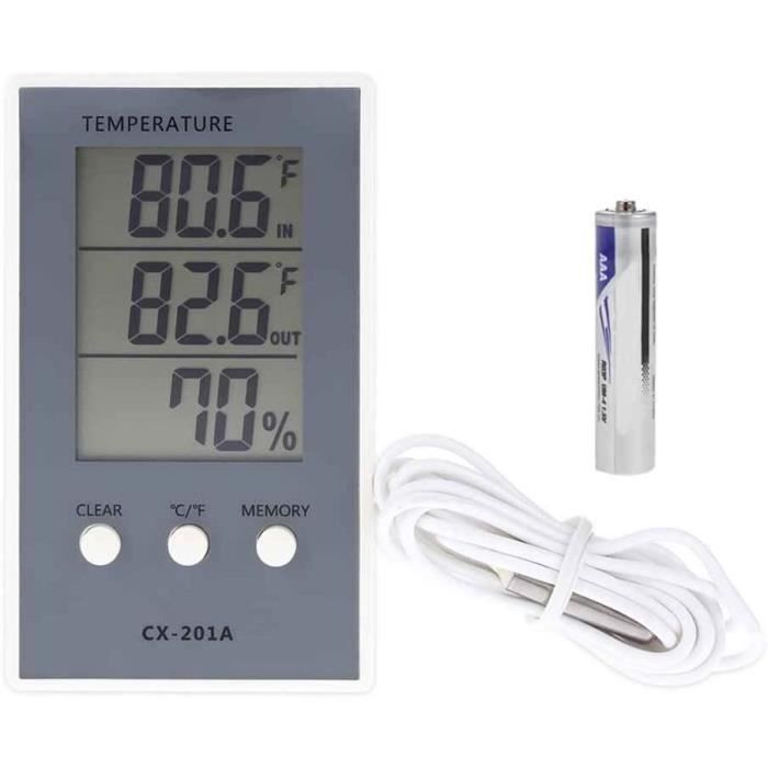 CX-201A LCD thermomètre hygromètre intérieur-extérieur Température Fish ...