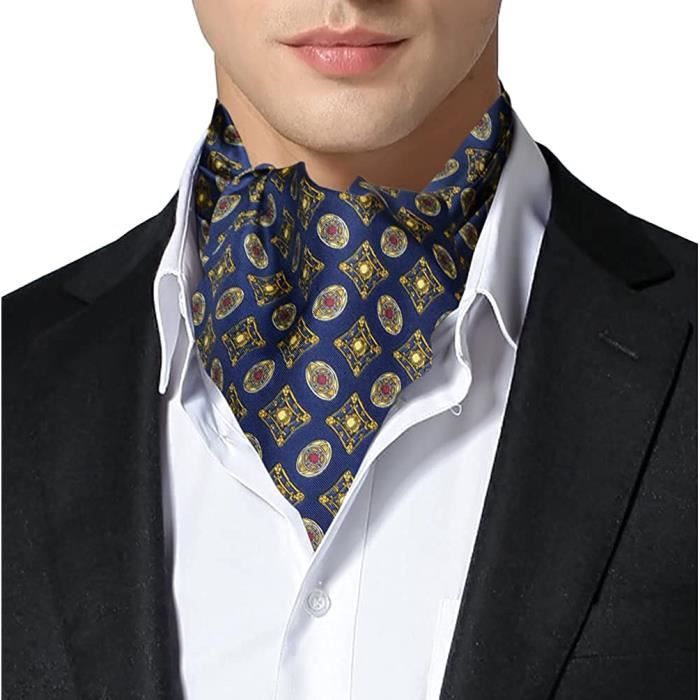 RluoX Baroque Cravate Ascot Foulard 100% Soie doubles pointées Fabriqué ...