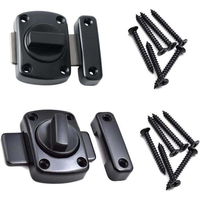 Verrou Porte Interieure Noir Lot De 2, Verrou Porte Verrou De Porte ...