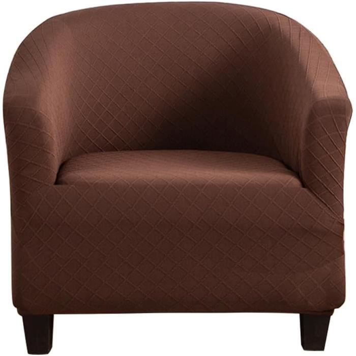 Housse de fauteuil extensible - n21480 - Brun - Polyester et Élasthanne ...