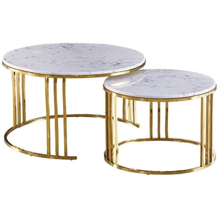 Table Basse gigogne Table basse gigogne moderne en marbre naturel avec ...