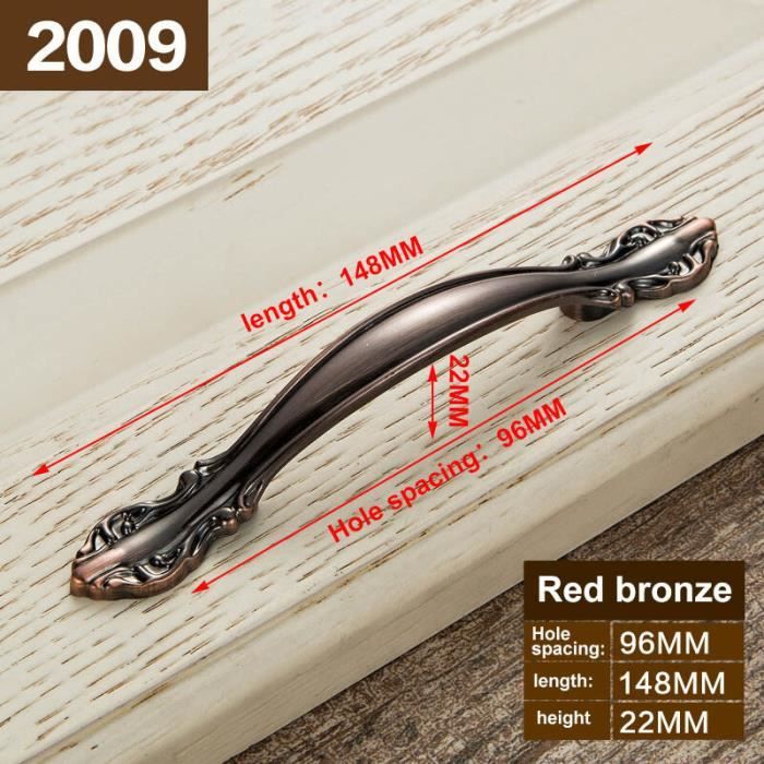 Quincaillerie meuble,Poignée en Bronze rouge,boutons de porte de ...