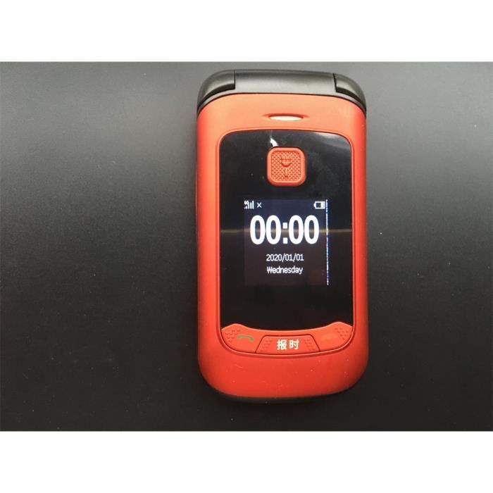 Téléphone portable Flip Phone Big Button Travel Display Real Vibration ...