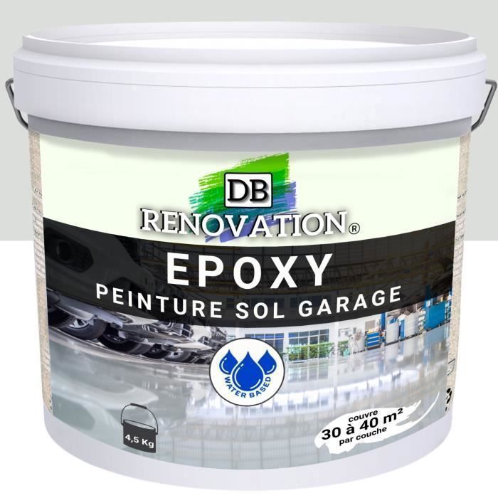 4,5 kg Gris très clair - RESINE EPOXY Peinture sol Garage béton - PRET ...