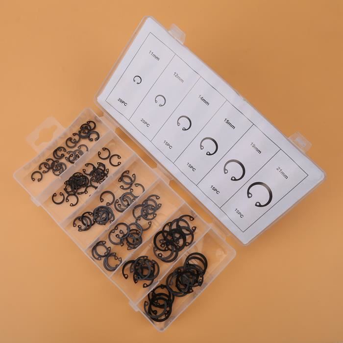 GOTOTOP Anneau élastique 100pcs Jeu d'assortiment de Circlips Anneau de ...