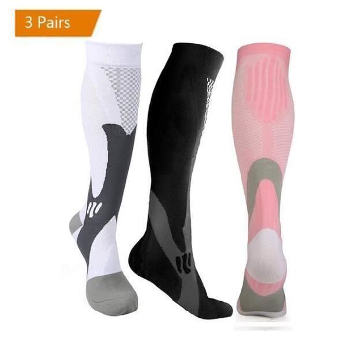Chaussettes de compression de course bas hommes femmes chaussettes de ...