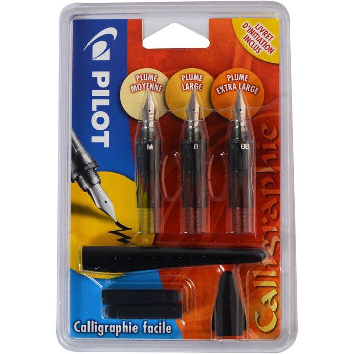 Stylo Plume de Calligraphie - PILOT - Plumix - Kit de 3 Corps - Noir ...