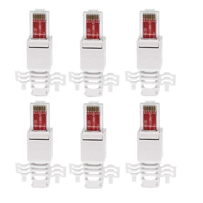 6 Pcs Network Plugs RJ45 CAT6 LAN UTP Cable Plug CAT5E Patch Cable ...