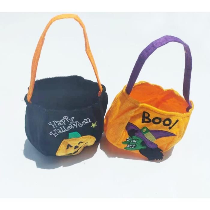 Sacs de Bonbons Citrouille,2PCS Halloween Trick Or Treat Sacs Halloween Tote Bags Sac de Bonbons ...
