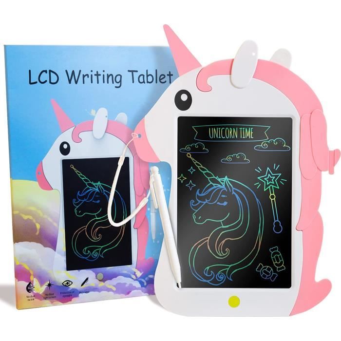 Licorne LCD Tableau d'écriture pour Fille, Plateau d'écriture de 8,5 ...