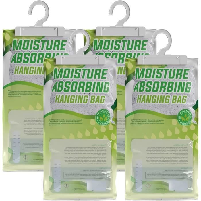 Lot De 4 Sacs Déshumidificateurs Super Absorbants Pour Penderie,Absorbeurs D'Humidité Pour ...