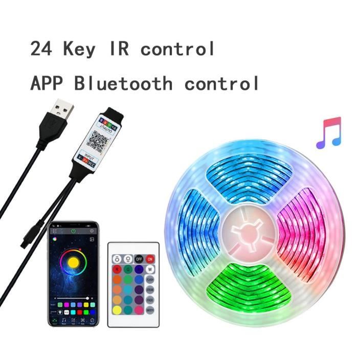 BANDE LED,Bluetooth Controller-1m--Bande lumineuse LED RGB 2835, USB ...