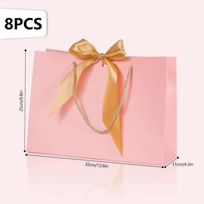Pochette Cadeau,Sac Cadeau,8 Pièces Sacs Cadeaux en Carton Rose,Avec ...