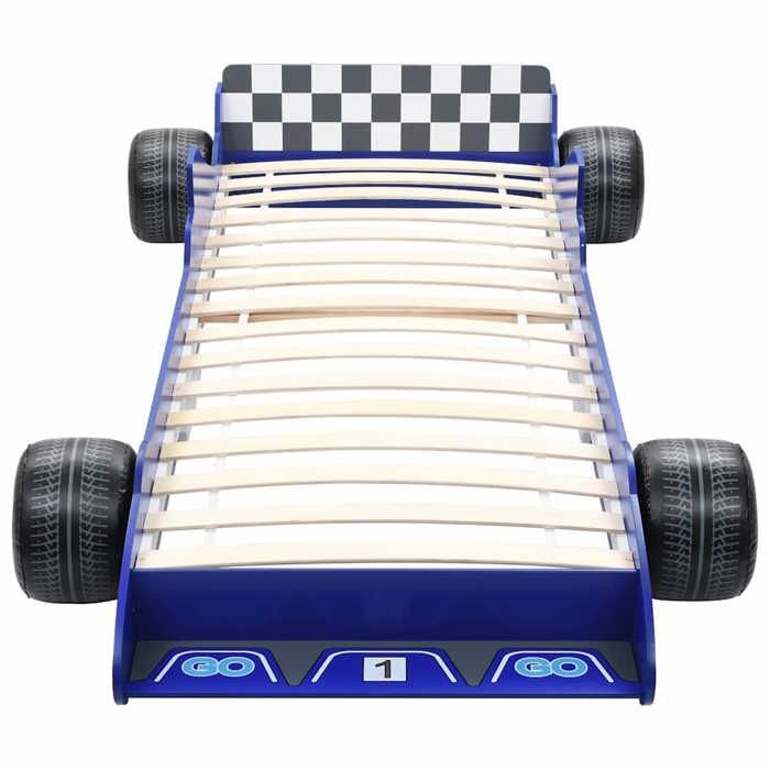 Lit voiture de course pour enfants - Happiness - 90x200 cm - Bleu ...