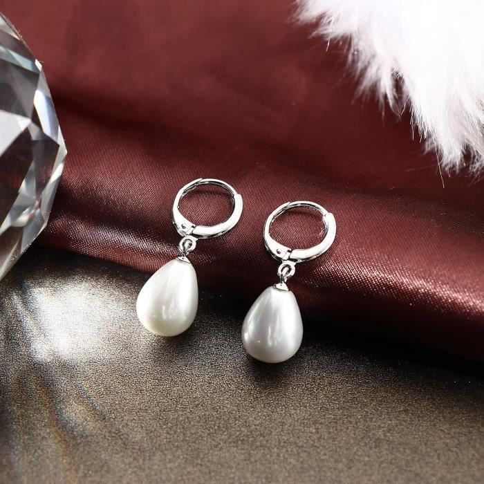 Boucles D'Oreilles Perle En Argent Sterling 925 Hypoallergénique ...