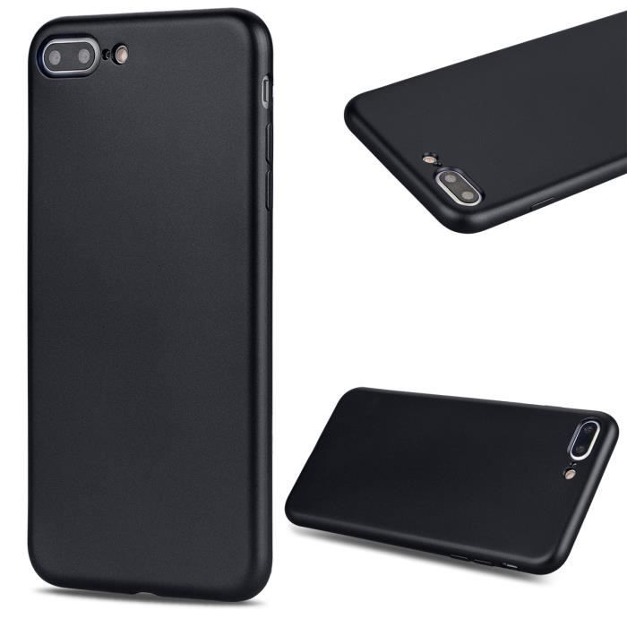 Coque iPhone 7 Plus Noir Gel Silicone Flexible Doux Case avec Bumper ...
