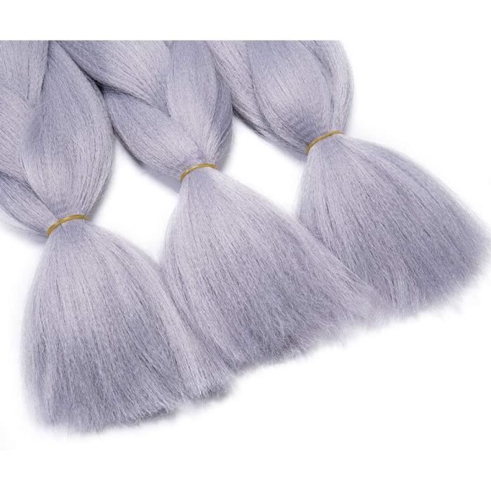 24"-60Cm Extension Pour Tresse - Noir À Gris Argenté - Une Pieces ...
