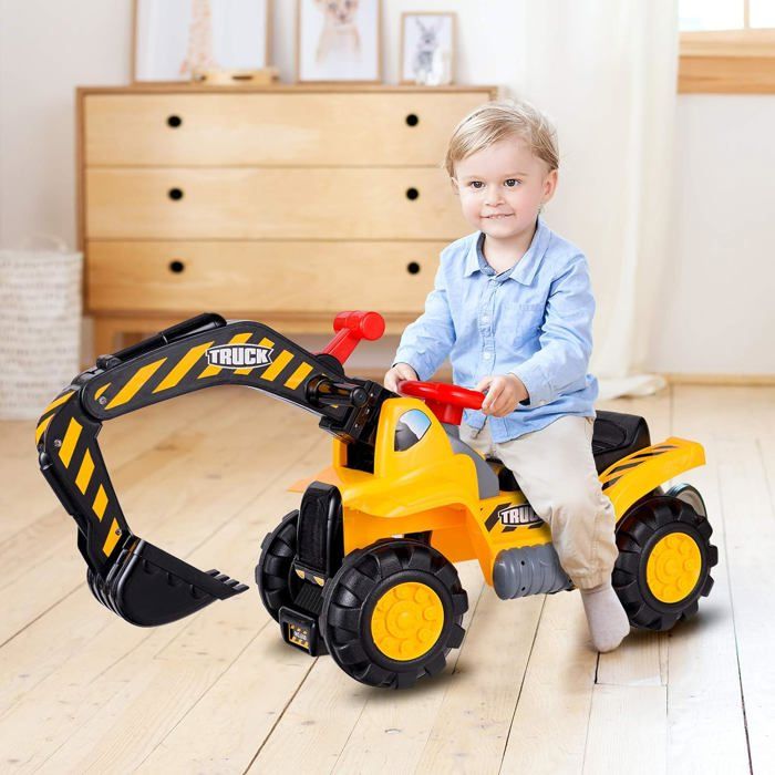 GOPLUS - Jouet Bulldozer d’Excavatrice - Porteur avec Pelle Mobile et ...