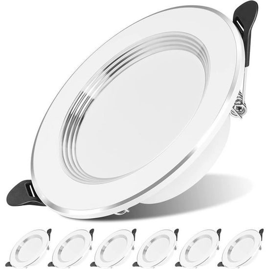 LED spot encastré extra plat, encastré lampe plafonnier plat rond,7W 700lumen equivalent 70W ...