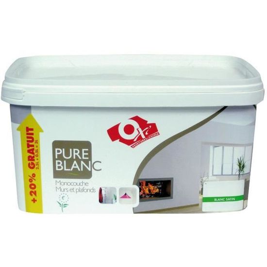 Peinture acrylique - OXI - Monocouche - Satiné - 2.5 L - Blanc - Cdiscount Bricolage