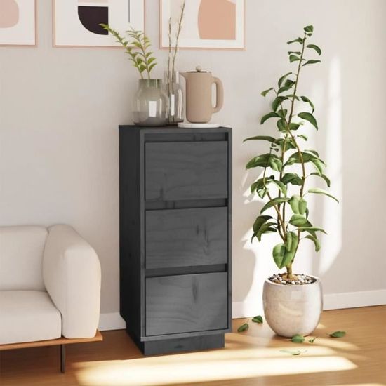 MAD Buffet Gris 32x34x75 cm Bois massif de pin - MDX37298 - Cdiscount ...