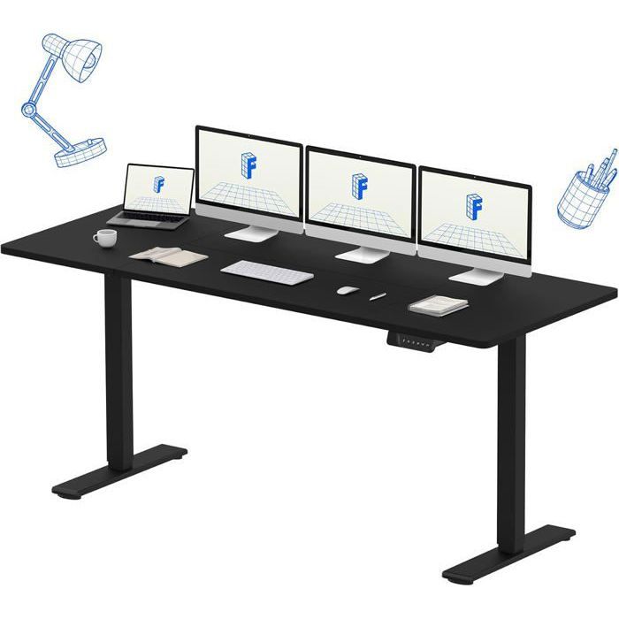 FlexiSpot Bureau Assis Debout 200 x 80 cm avec 2 Moteurs Puissants, Bureau Électrique avec ...